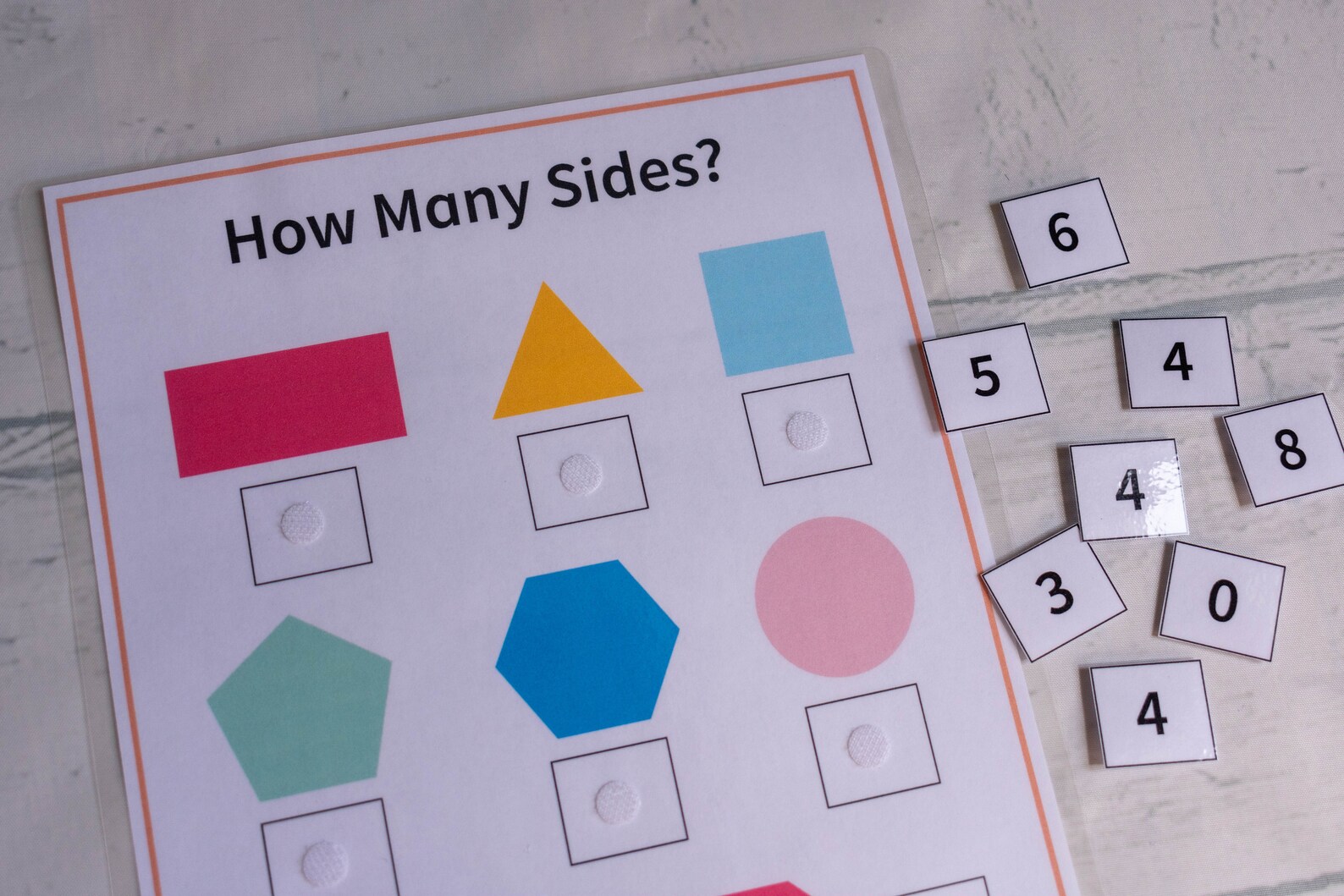 Busy Book Printable Counting Shape Sides Game Homeschool - Etsy