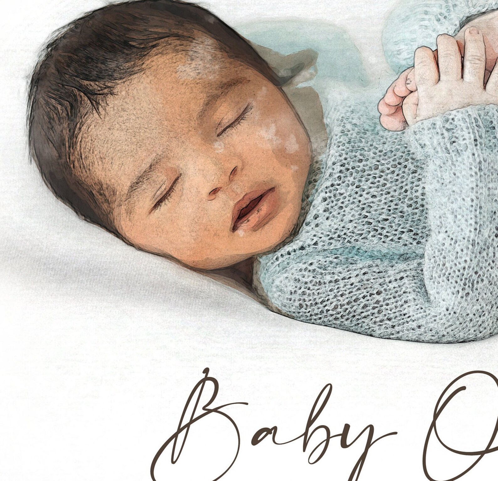 Watercolor Painting From Photo Printable Custom Baby | Etsy