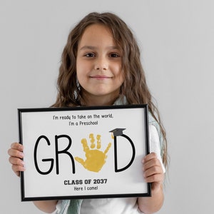 Preschool Graduation Handprint Art, Class of 2037 DIY Craft, Ready to ...