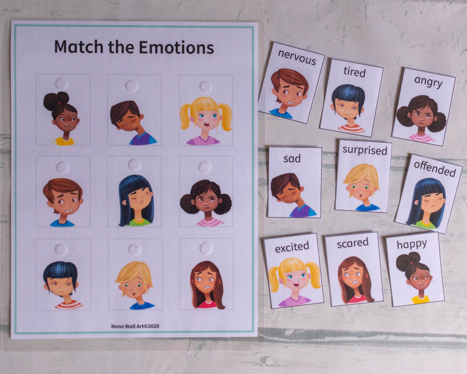 Busy Book Printable Emotions Matching Game Educational - Etsy