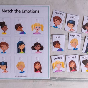 Busy Book Printable, Emotions Matching Game, Educational Worksheet ...