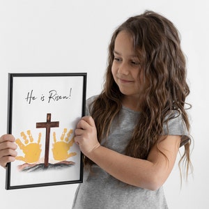 He is Risen Easter Handprint Craft for Kids - Christian Keepsake ...