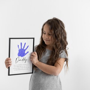 Handprint Craft Art for Daddy, DIY Father's Day Gift, Memory Keepsake ...