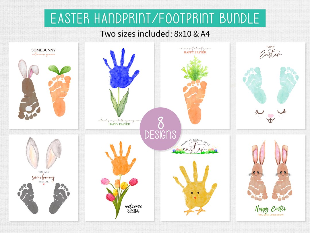 Easter Craft Bundle, DIY Handprint Footprint Template, Preschool Craft ...