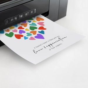 Rainbow Heart Teacher Gift, Personalized Student Names (digital File ...