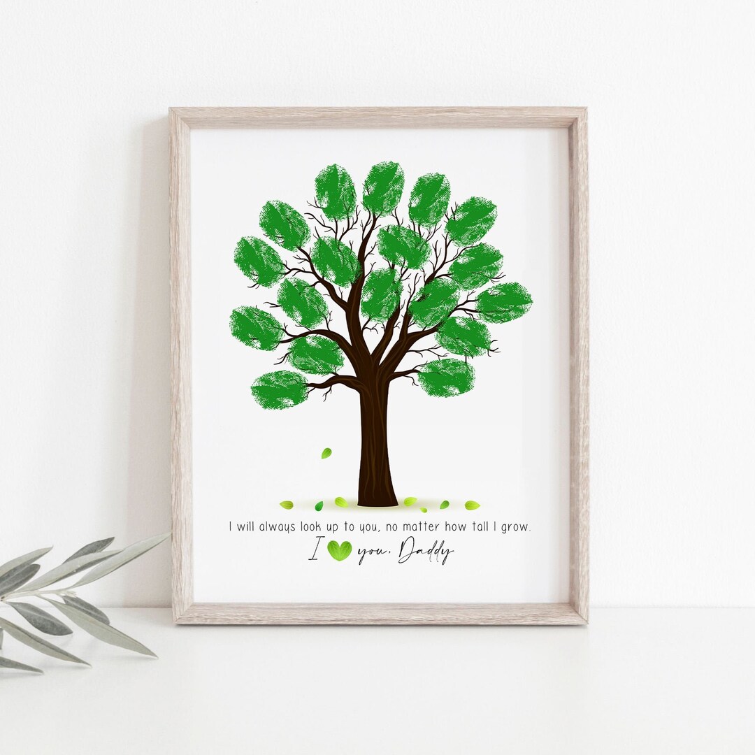 No Matter How Tall, DIY Fathers Day Gift, Fingerprint Tree Art ...
