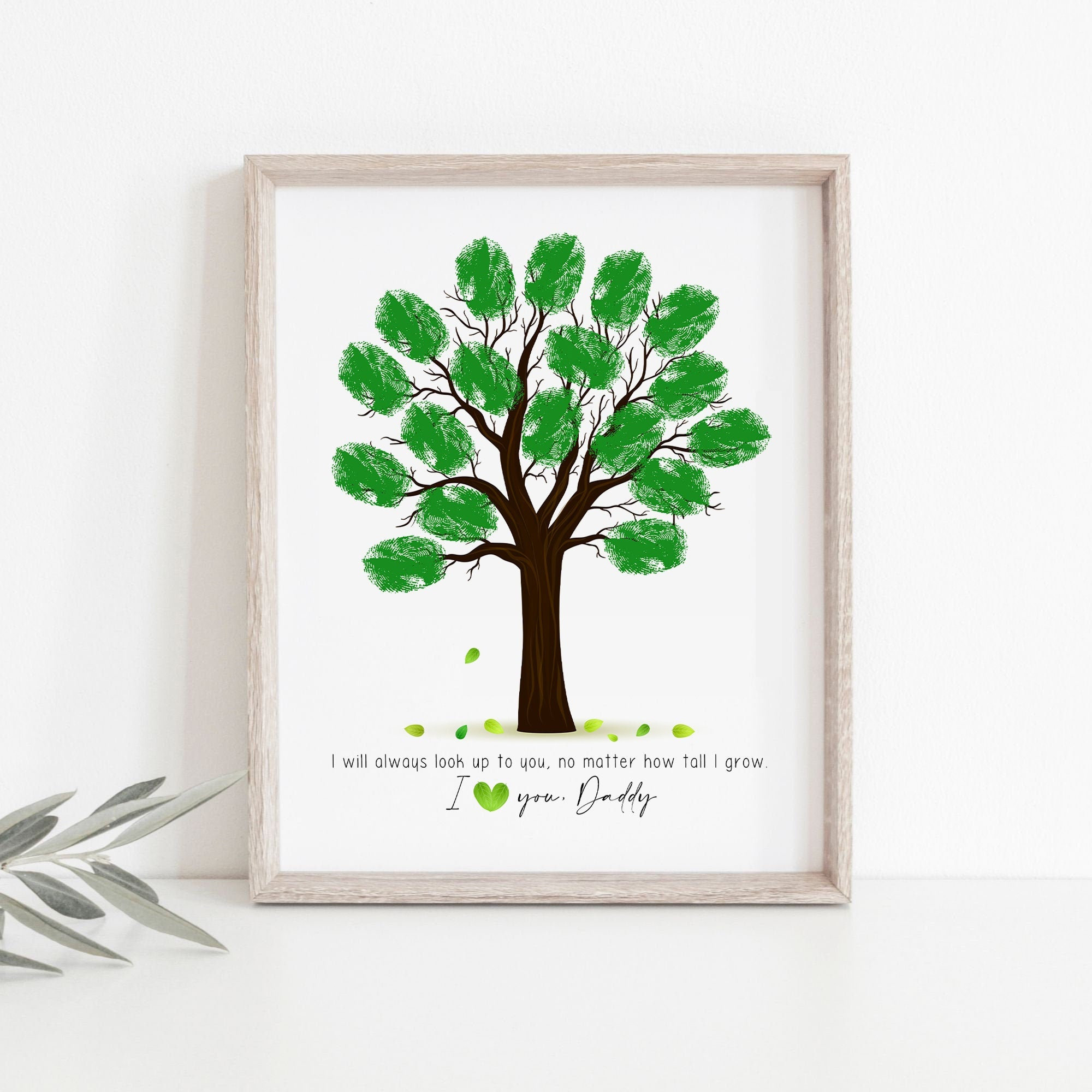 No Matter How Tall DIY Fathers Day Gift Fingerprint Tree - Etsy