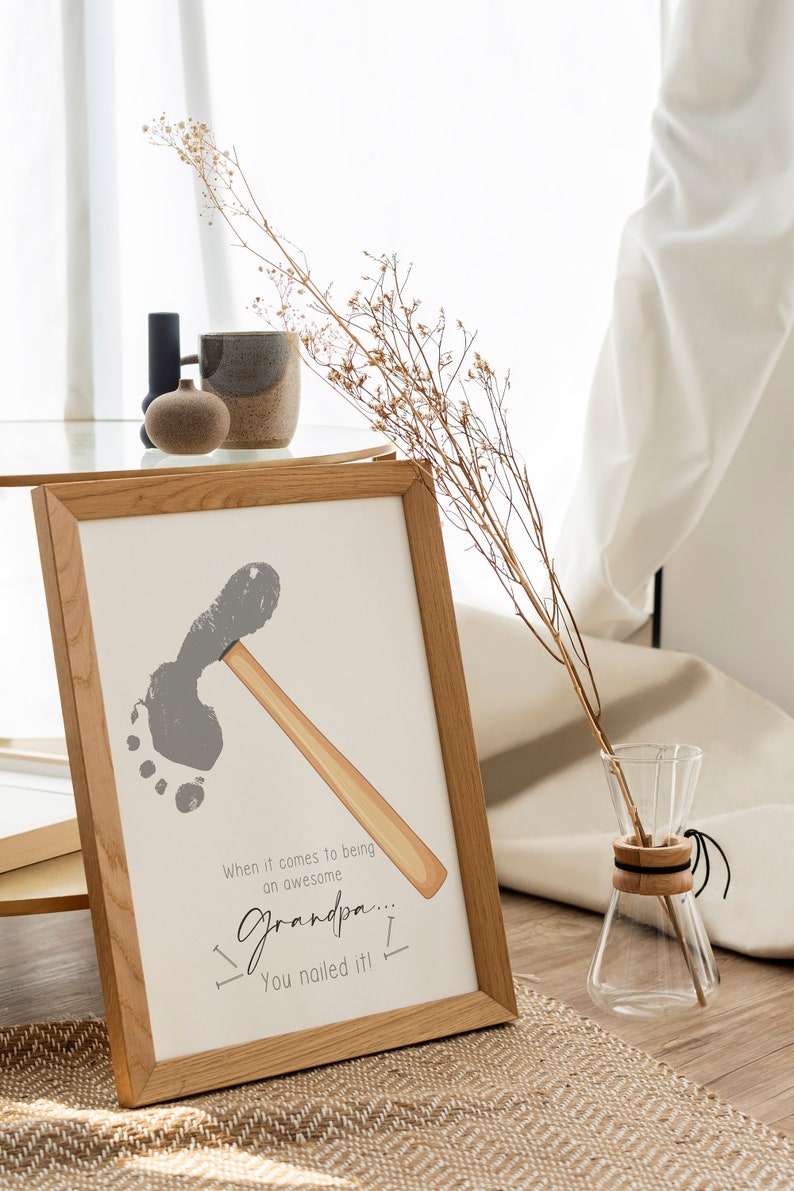 Grandpa's Nailed It Footprint Art: DIY Father's Day Keepsake (digital ...