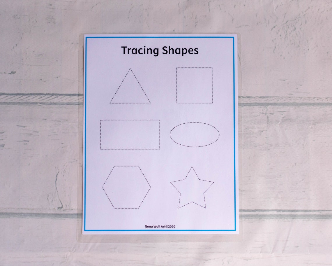 Shapes Tracing Worksheet Busy Book Printable Educational - Etsy
