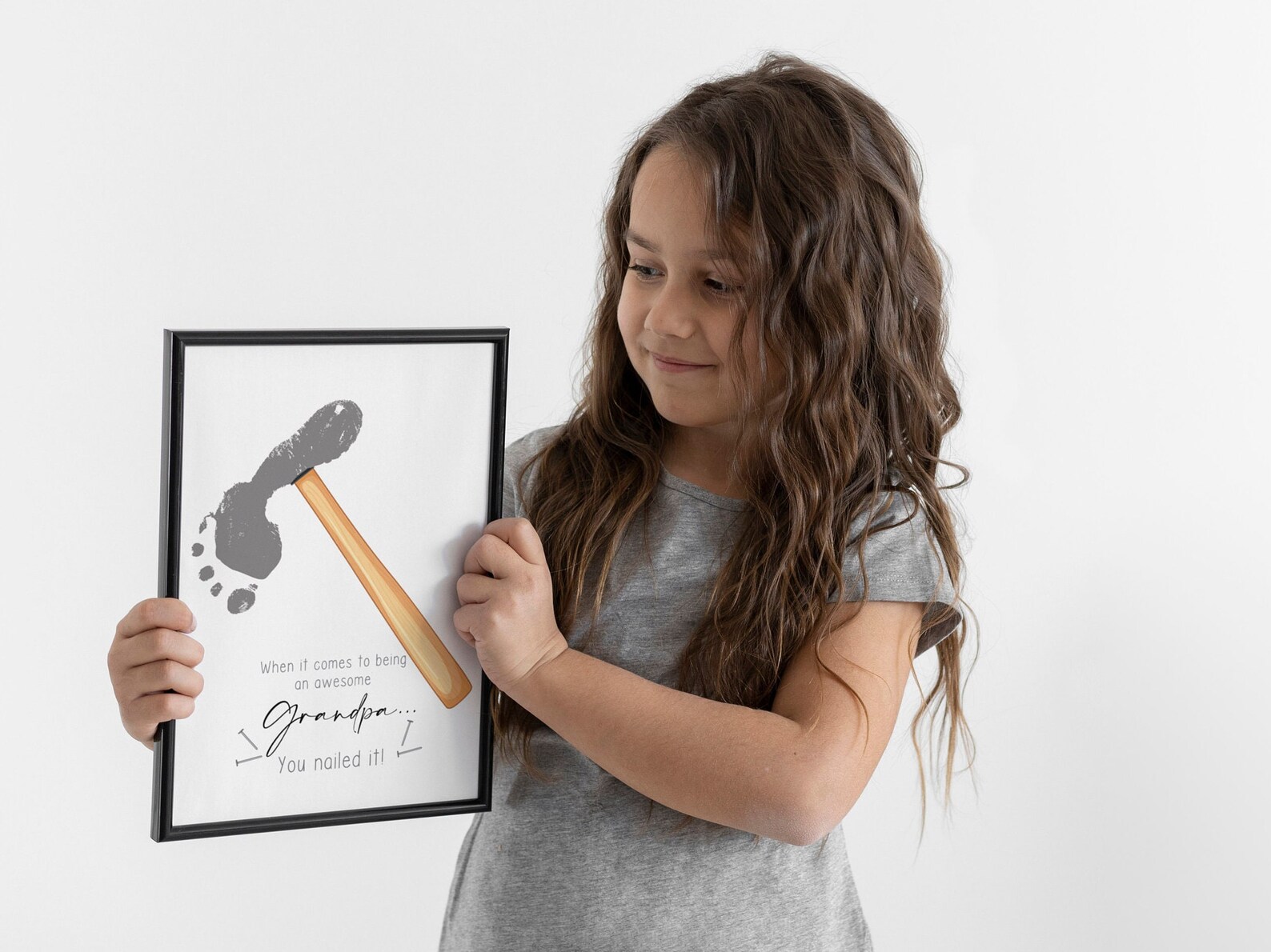 Grandpa's Nailed It Footprint Art: DIY Father's Day Keepsake (digital ...