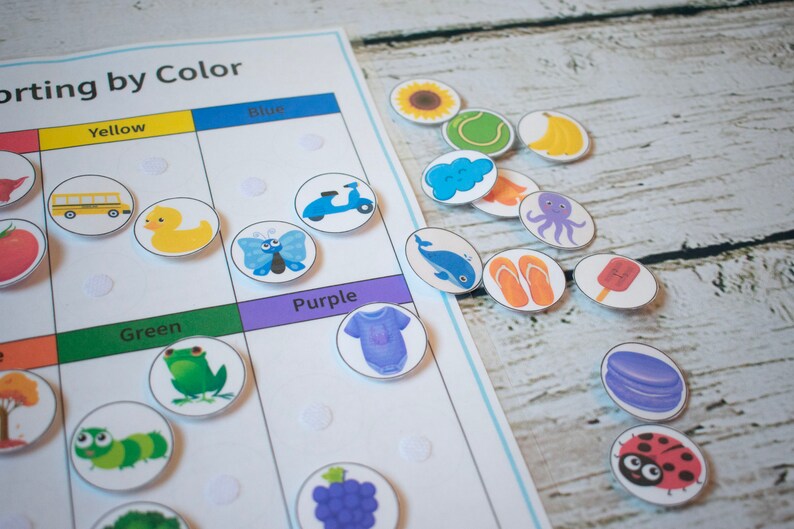 Sorting by Color, Busy Book Printable, Preschool Activity, Homeschool ...