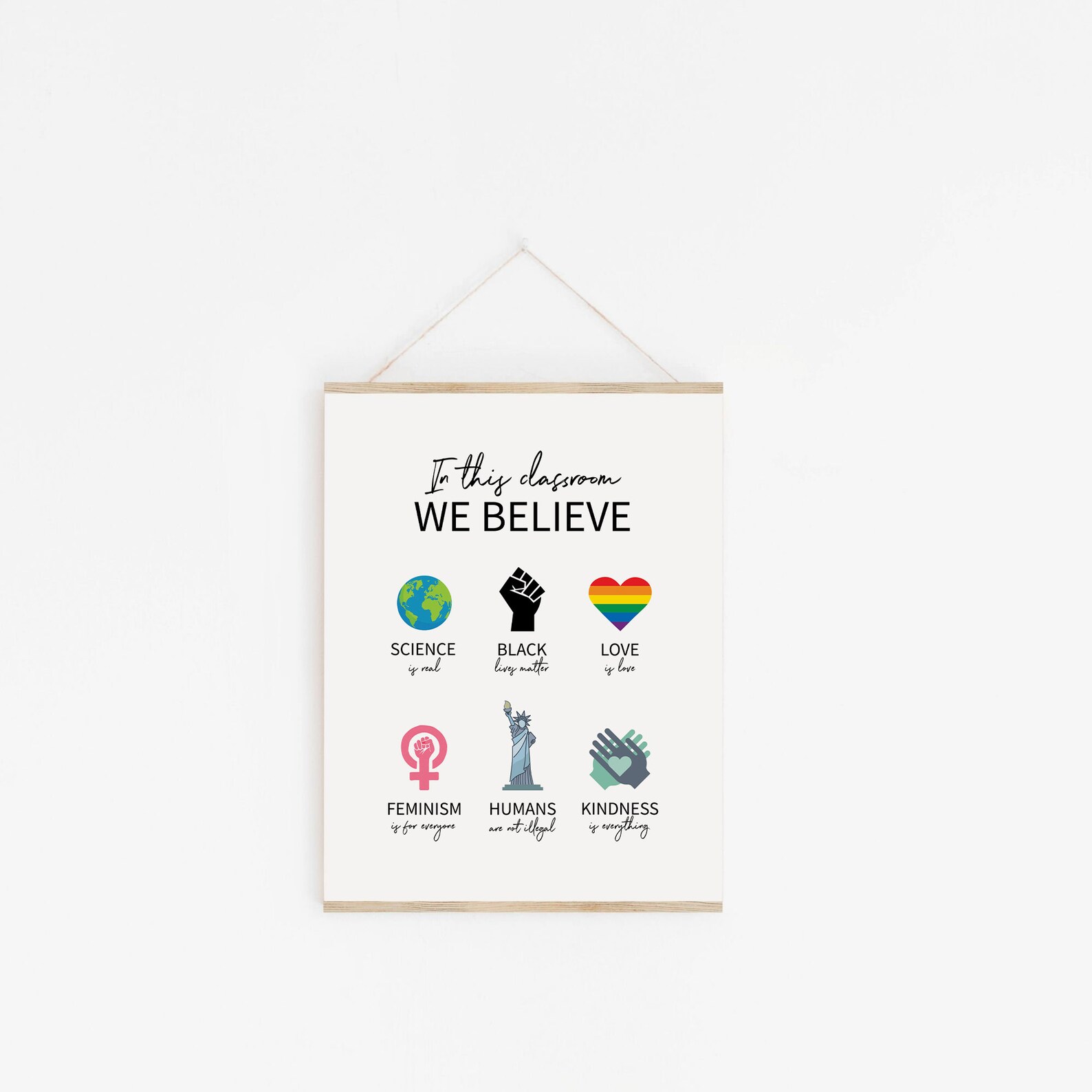 In This Classroom We Believe Equality Wall Art Educational - Etsy