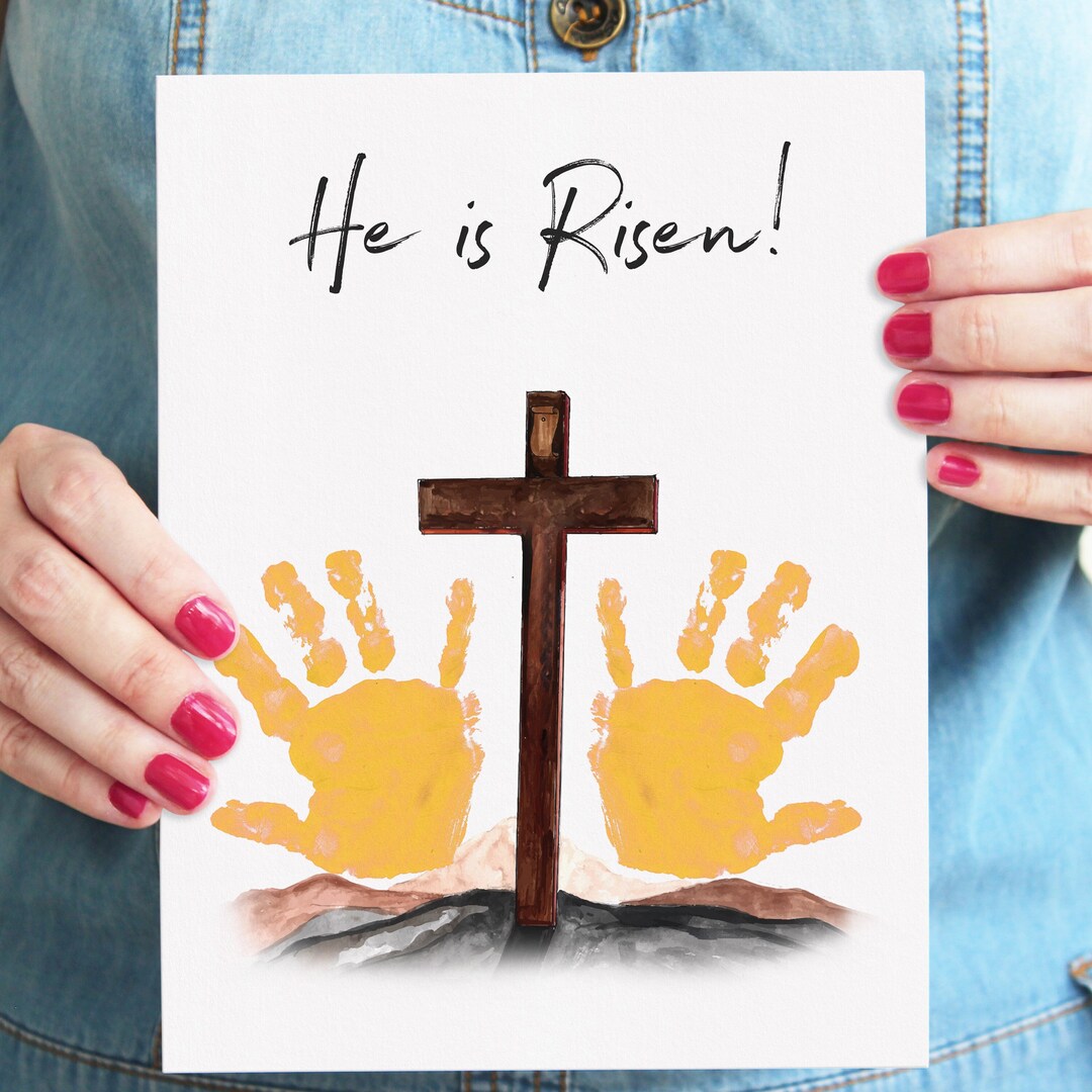 He is Risen Easter Handprint Craft for Kids - Christian Keepsake ...