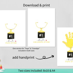 Handprint Trophy for Papa | #1 Grandpa Handprint Art Craft | DIY Father ...