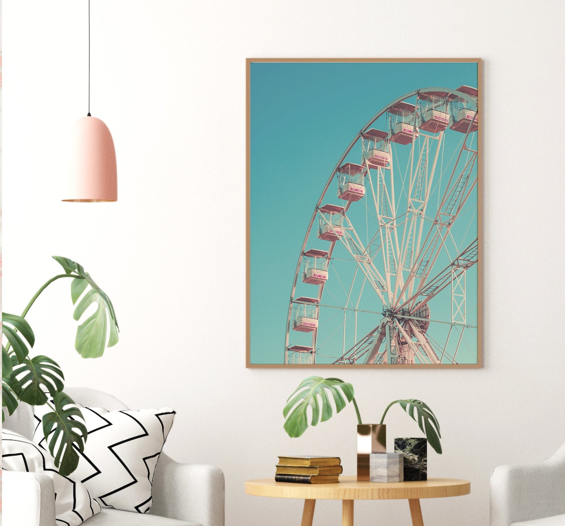 Ferris Wheel Wall Art Pastel Nursery Decor Girls Nursery or | Etsy