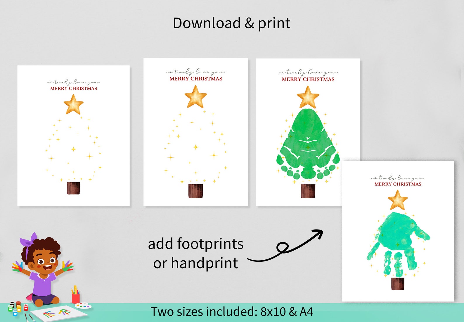 Christmas Tree Footprints / Handprint Art Craft for Kids - I Treely ...