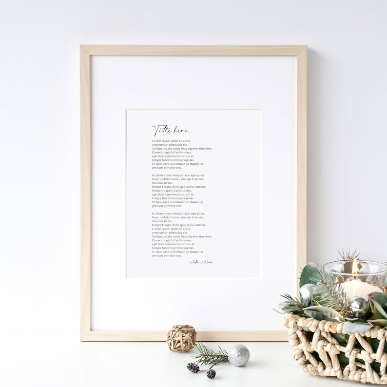 Custom Poem Print: Personalized Poetry Poster, Any Text (digital File ...