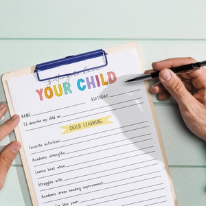 Parent Survey Printable: Back to School Questionnaire (digital Download ...