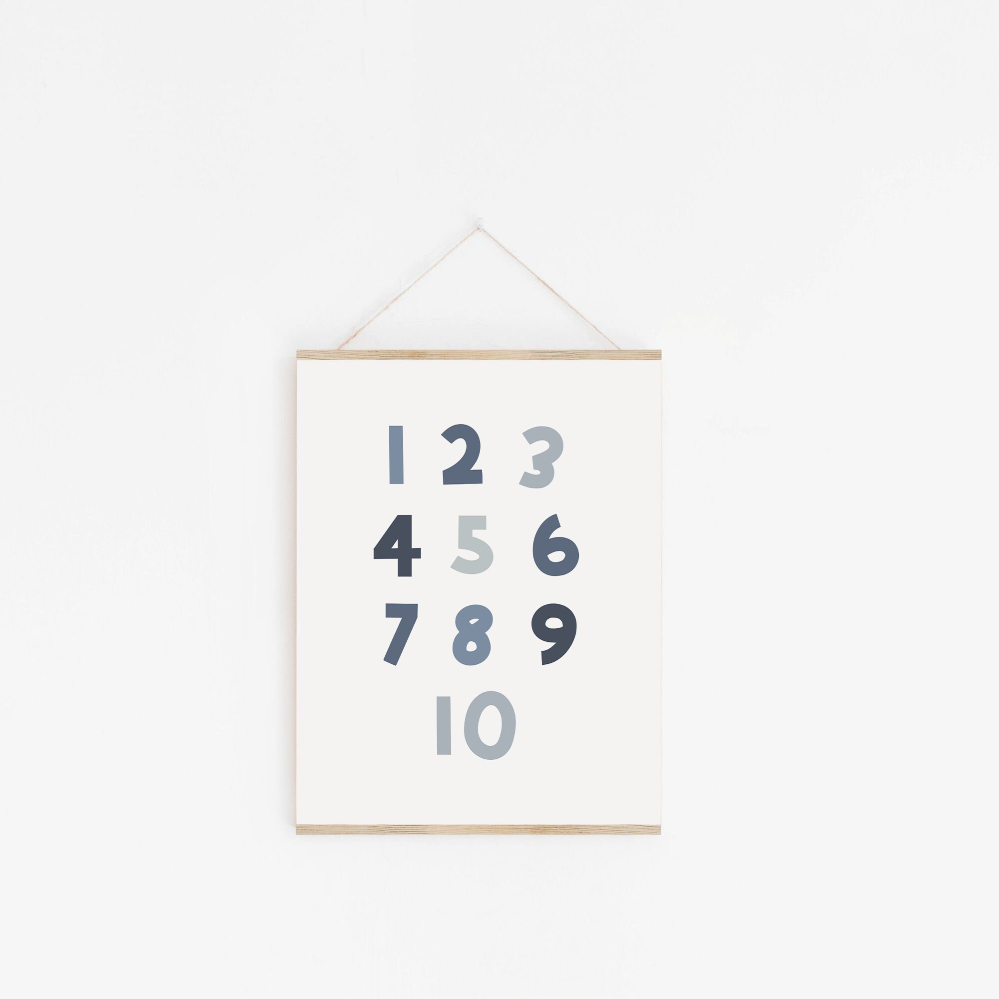 ABC 123 Printable Set of 2 Educational Poster Navy Blue and - Etsy