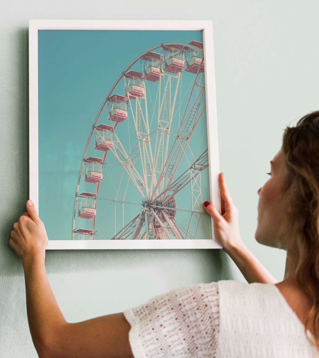 Ferris Wheel Wall Art, Pastel Nursery Decor, Girls Nursery or Bedroom ...