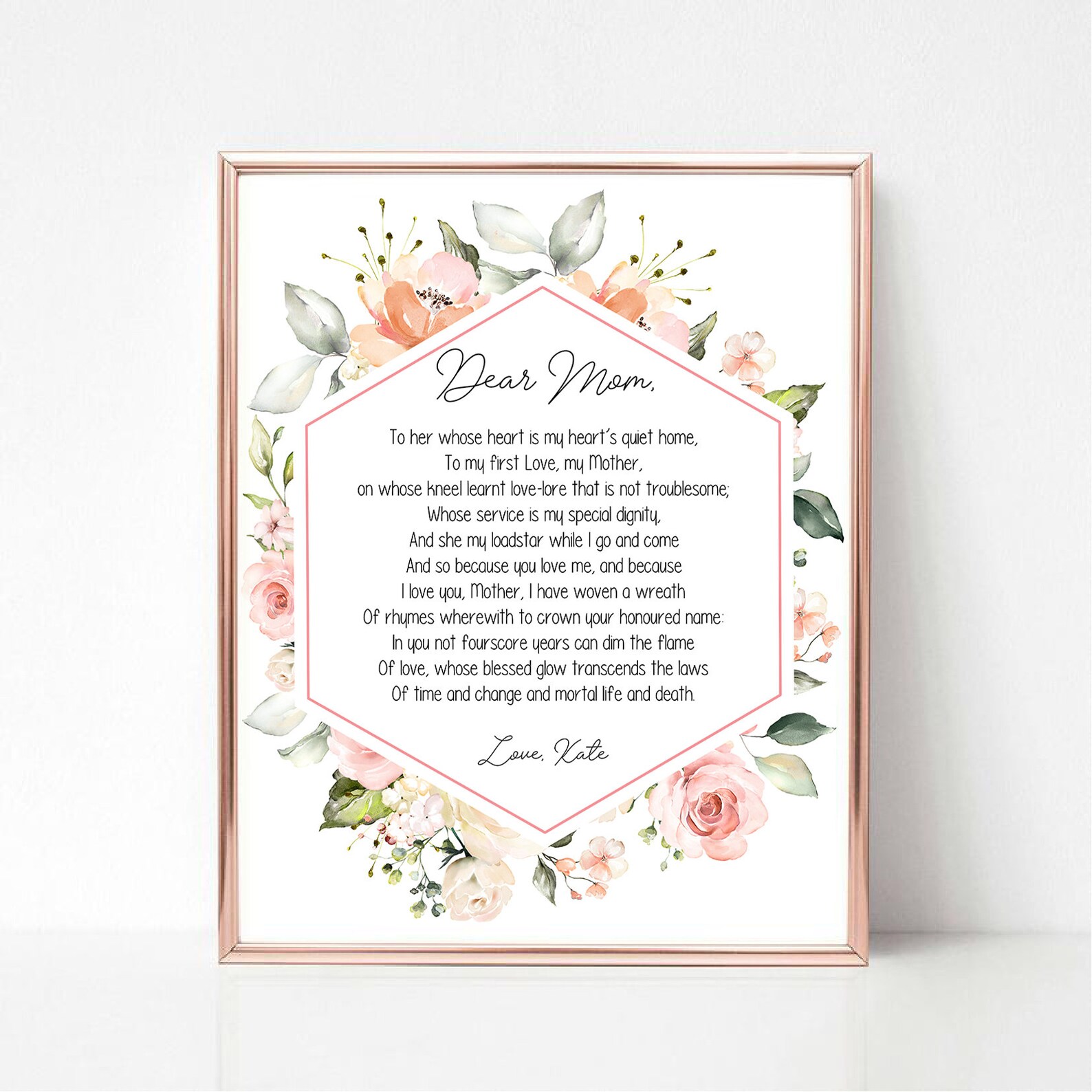 Dear Mom Print Custom Mom Poem Mom Birthday Gift Mothers - Etsy