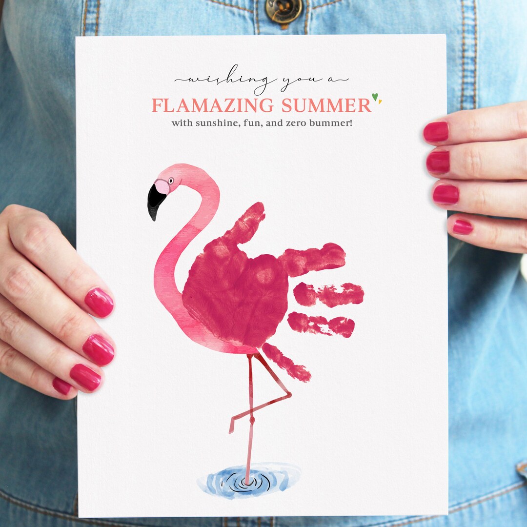Flamingo Handprint Summer Craft: DIY End of Year Gift (digital Download ...