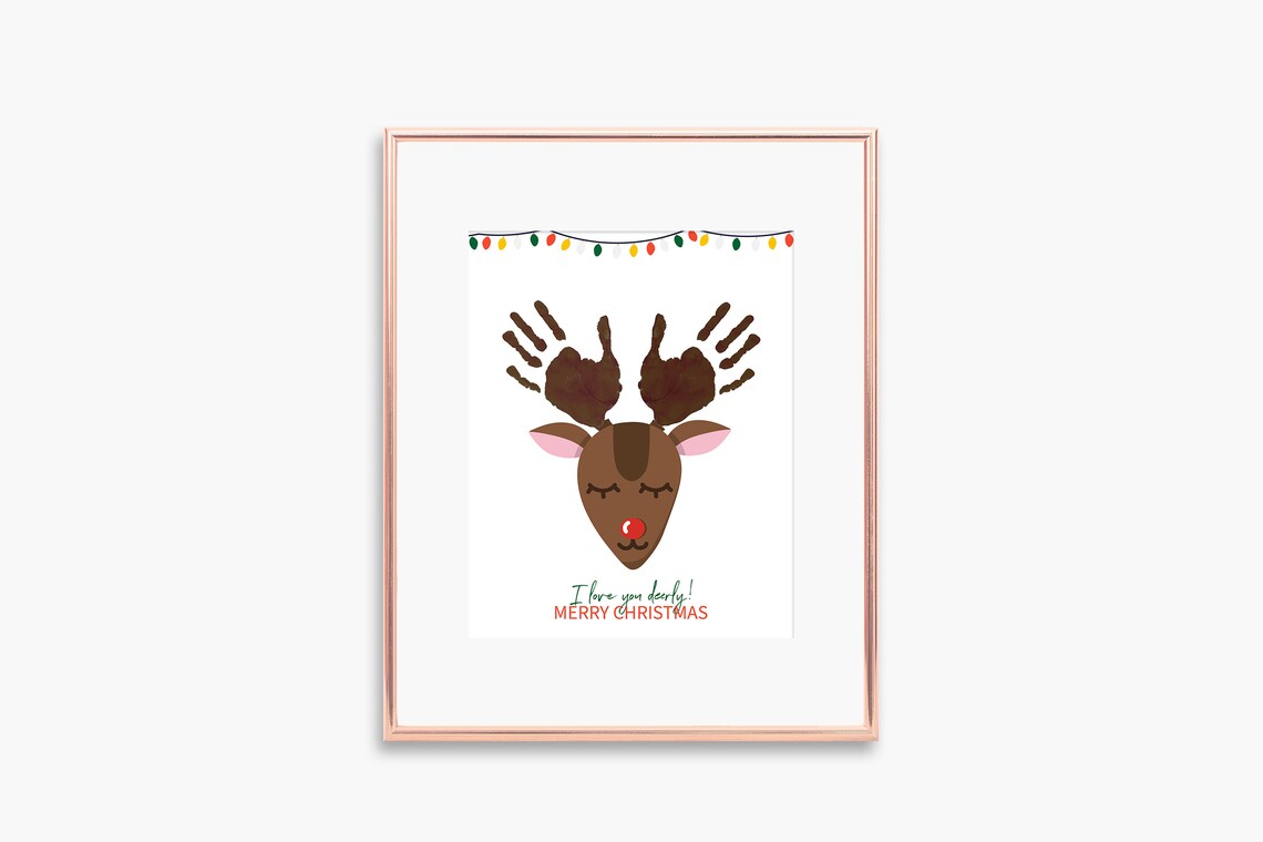 Holidays Handprint Craft Printable DIY Christmas Art - Etsy