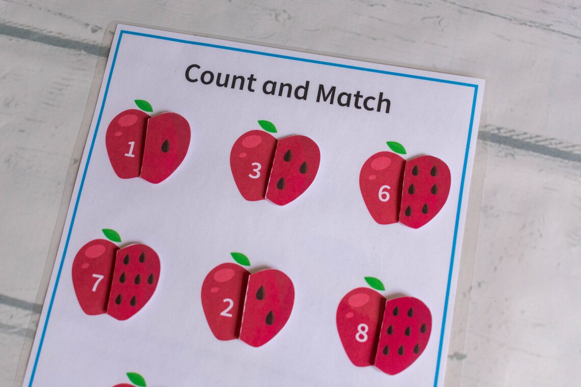 Busy Book Printable Counting Game Homeschool Educational - Etsy