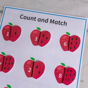 Busy Book Printable, Counting Game, Homeschool Educational Worksheet ...