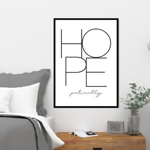 Hope Print Typography, Minimalist Poster, Scandinavian Wall Art, Hope ...