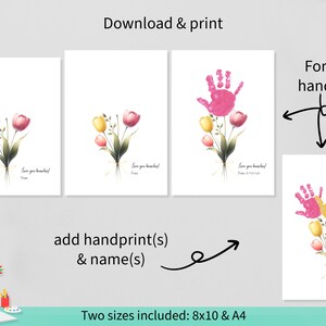 Mother's Day Craft Handprint Art, Love You Bunches Tulips Bouquet for ...