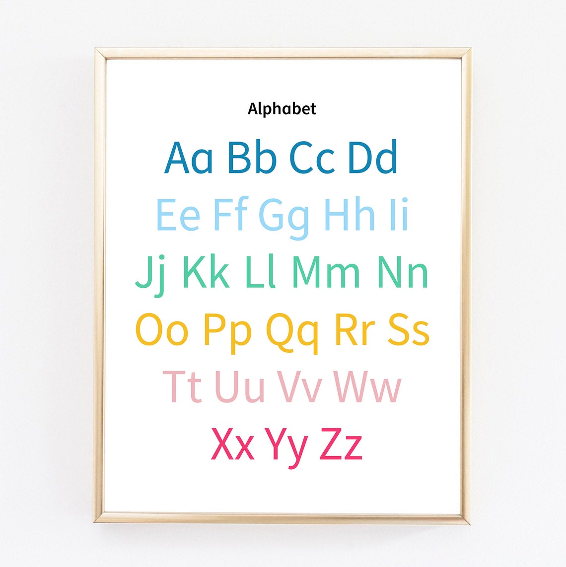 Educational Printable Colorful Alphabet Poster Homeschool - Etsy