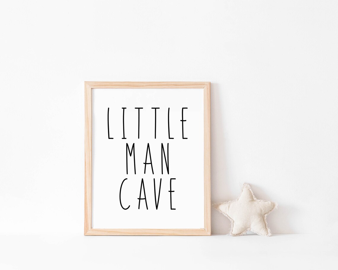 Little Man Cave Wall Art Minimalist Kids Quote Print for - Etsy