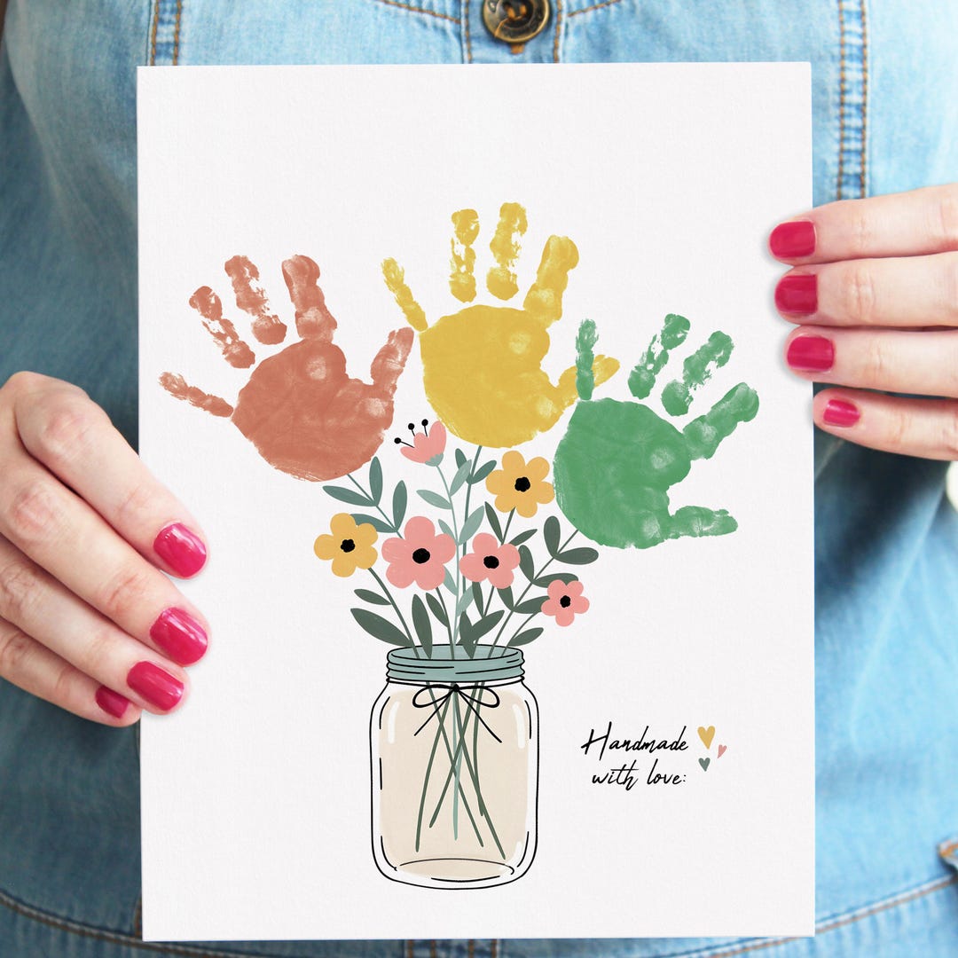 Three Handprint Flower Craft | DIY Kids Keepsake Gift | Mother’s Day or ...