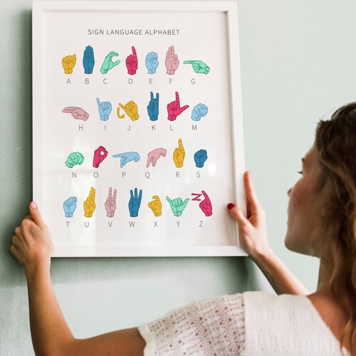 Sign Language Art ASL American Sign Language Educational - Etsy