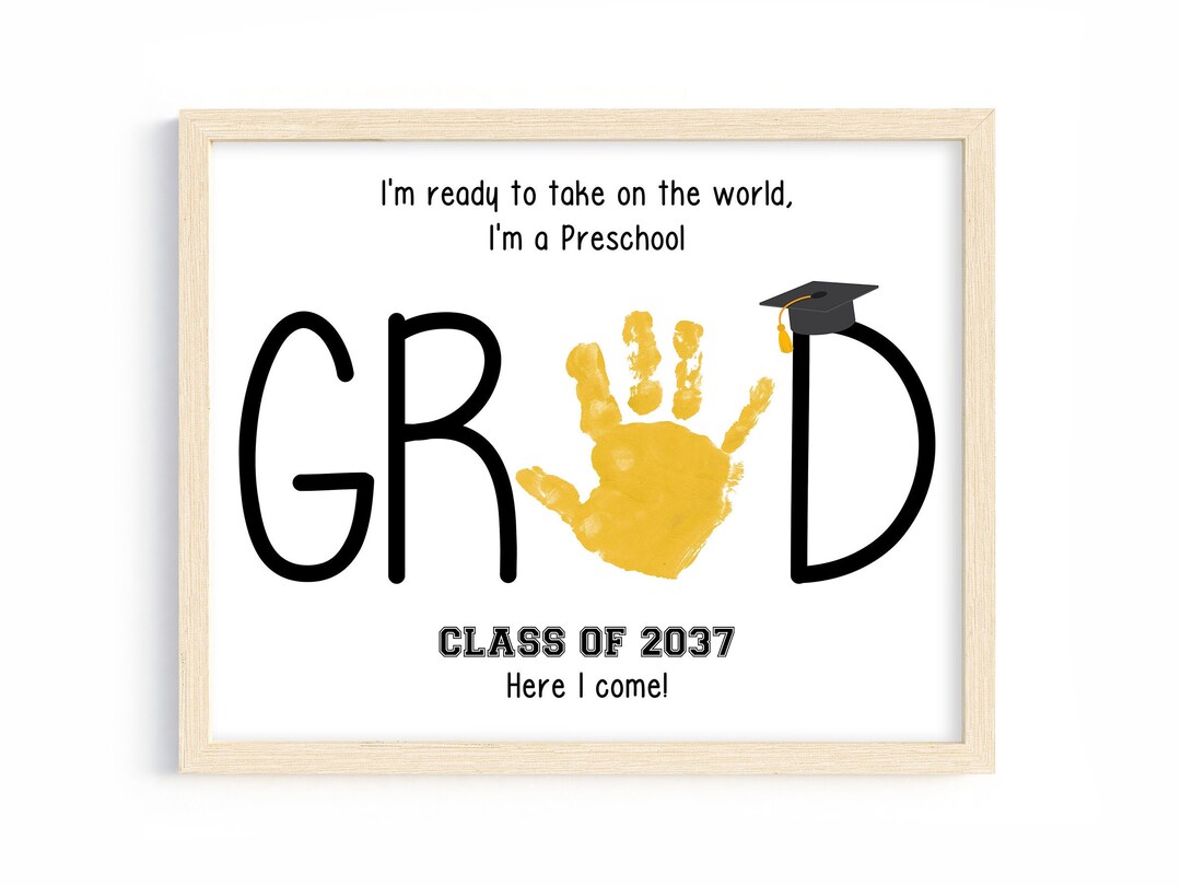 Preschool Graduation Handprint Art, Class of 2037 DIY Craft, Ready to ...