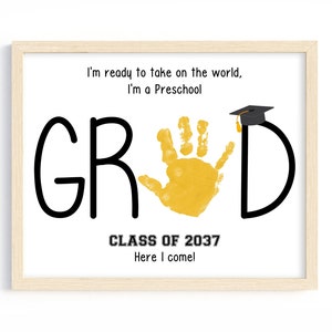 Preschool Graduation Handprint Art, Class of 2037 DIY Craft, Ready to ...