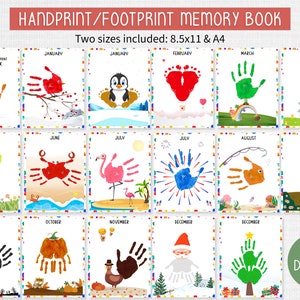 Handprint Memory Book, DIY Keepsake Kids Baby Toddler, Memory Craft ...