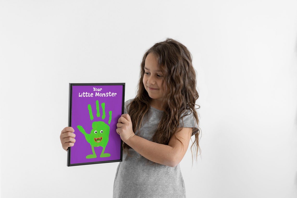 Halloween Handprint Craft Your Little Monster Handprint - Etsy