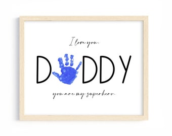 Fathers Day I Love You Daddy Handprint Gift - Etsy