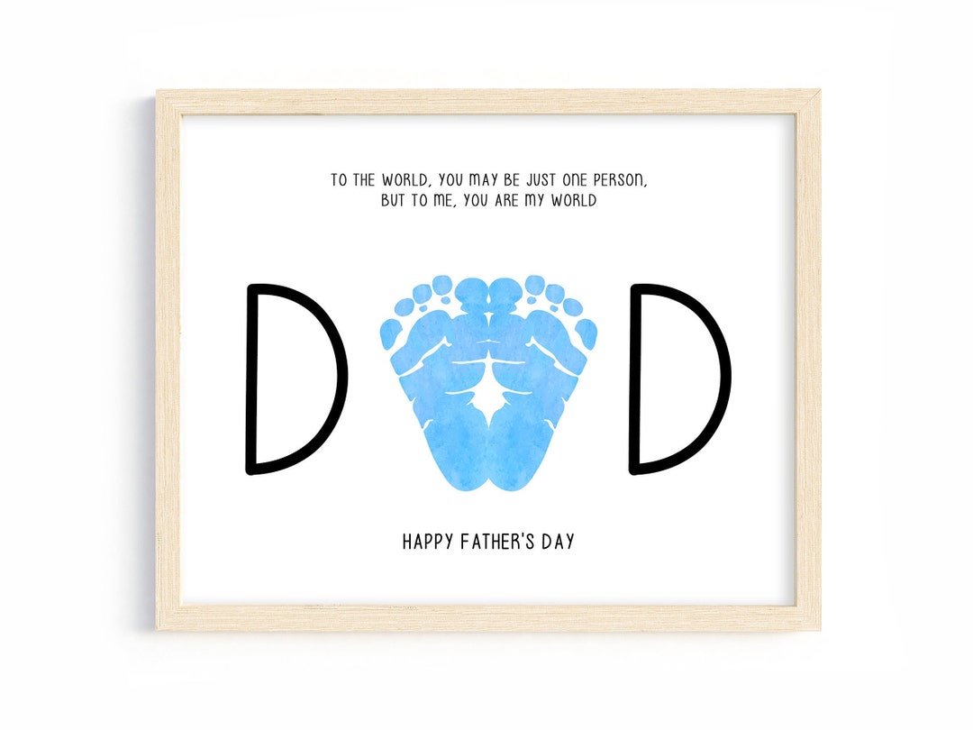 Father's Day Handprint You Are My World, Dad DIY Art Craft Printable ...