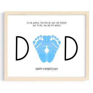 Father's Day Handprint You Are My World, Dad DIY Art Craft Printable ...