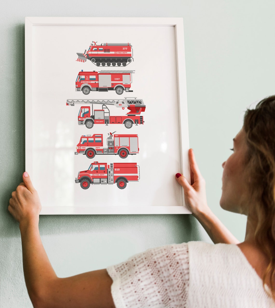 Fire Engines Wall Art Fire Department Print Vehicle | Etsy