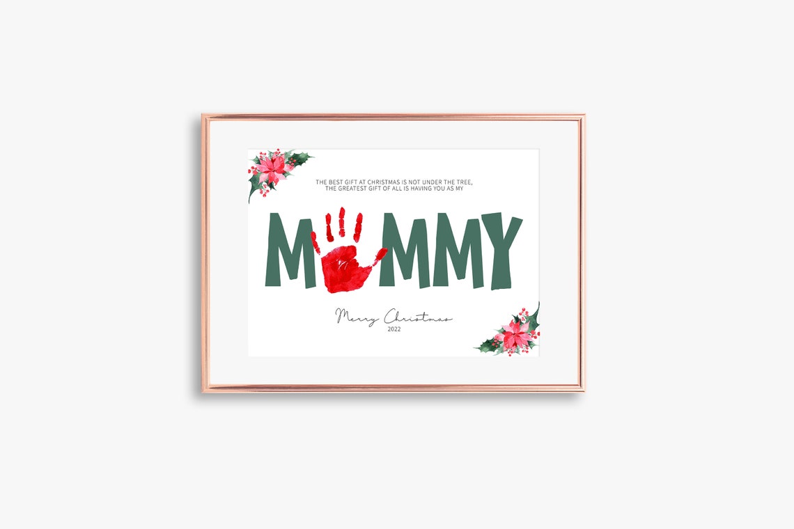 Mommy Holiday Handprint Craft Printable DIY Christmas Art - Etsy