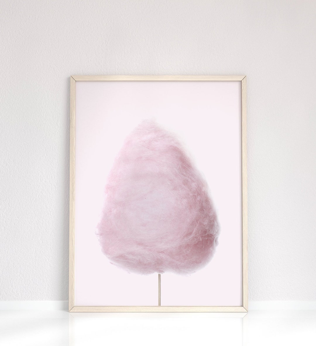 Cotton Candy Wall Art, Fairy Floss Poster on Blush Pink Background for ...