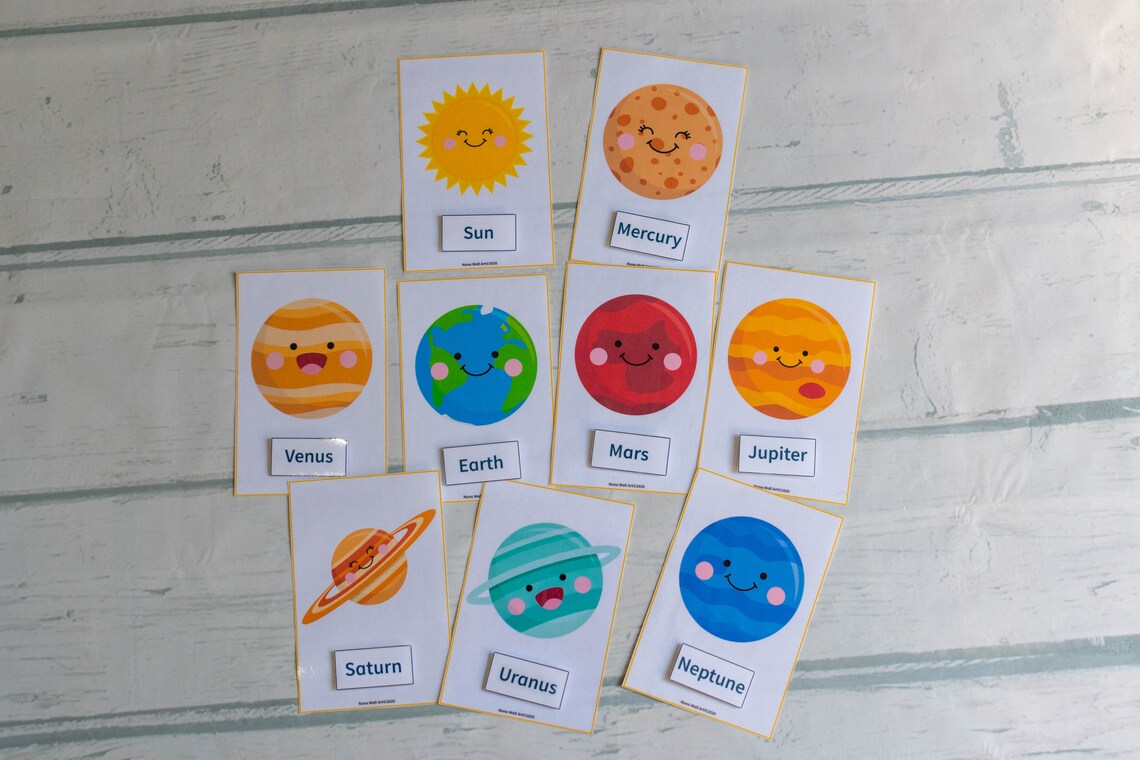 Solar System Cards Homeschool Educational Game Learning | Etsy