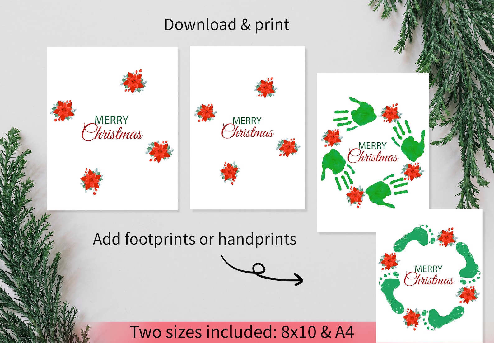 Holidays Handprint Craft Printable DIY Christmas Art - Etsy UK