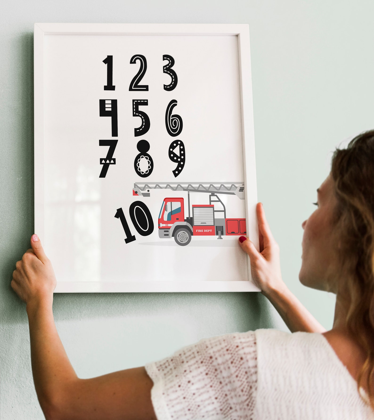 Firefighters Wall Art Transportation Alphabet Numbers Poster | Etsy