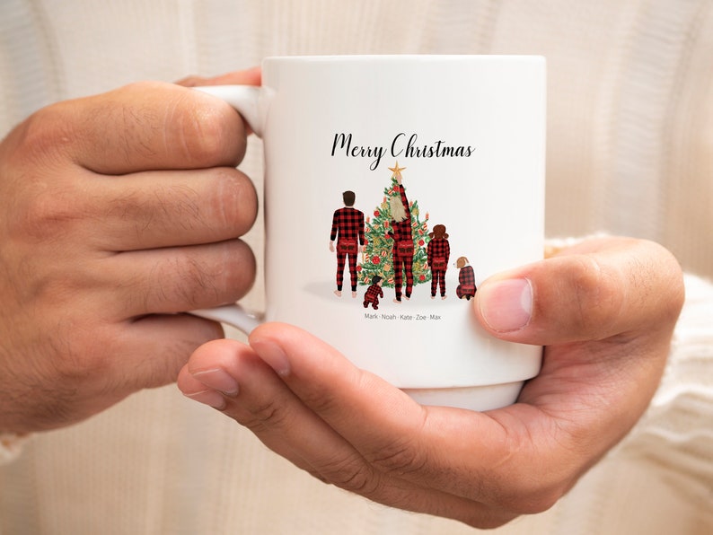 Personalized Christmas Family Portrait Custom Holiday Gift | Etsy