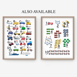 Transportation Numbers Poster 123 Vehicle Wall Art - Etsy
